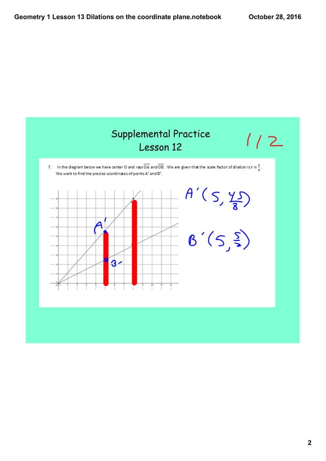 Geometry 1 lesson 13 dilations on the coordinate plane | PDF