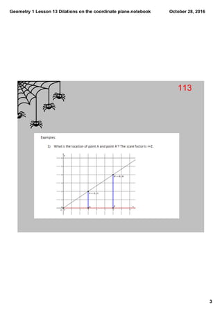 Geometry 1 lesson 13 dilations on the coordinate plane | PDF
