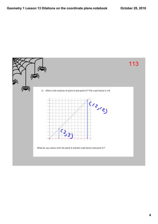 Geometry 1 lesson 13 dilations on the coordinate plane | PDF