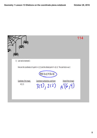 Geometry 1 lesson 13 dilations on the coordinate plane | PDF