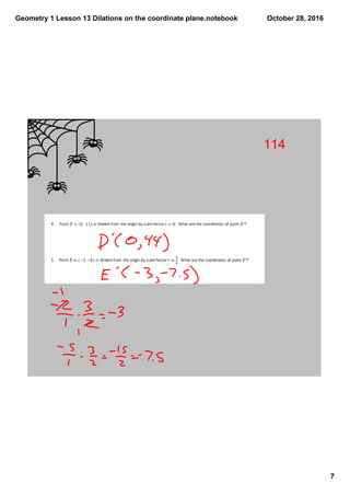 Geometry 1 lesson 13 dilations on the coordinate plane | PDF
