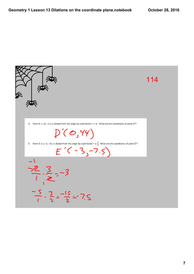 Geometry 1 lesson 13 dilations on the coordinate plane | PDF