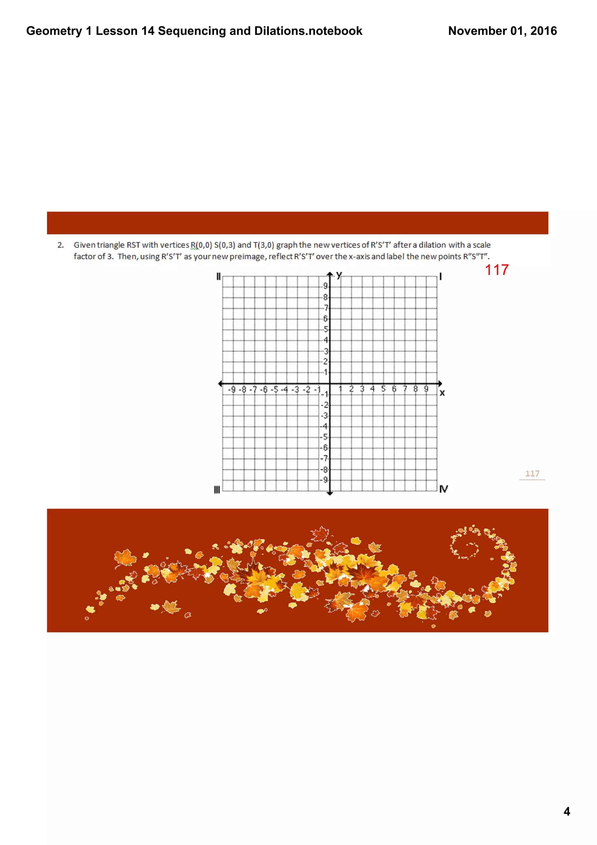 Geometry 1 lesson 14 sequencing and dilations | PDF
