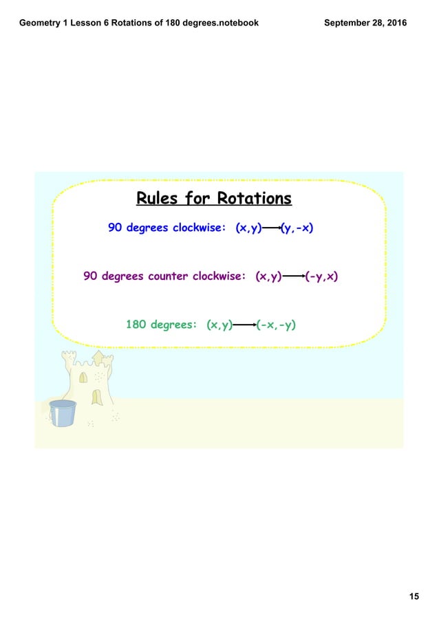 Geometry 1 lesson 6 rotations of 180 degrees | PDF