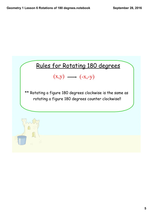 Geometry 1 lesson 6 rotations of 180 degrees | PDF