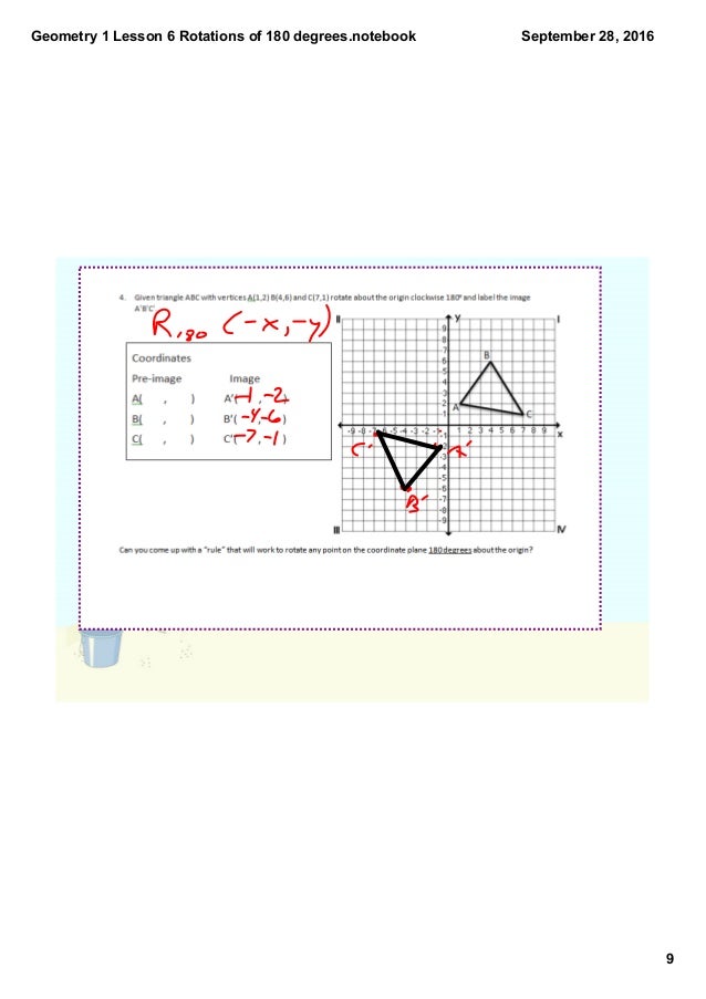 Geometry 1 lesson 6 rotations of 180 degrees