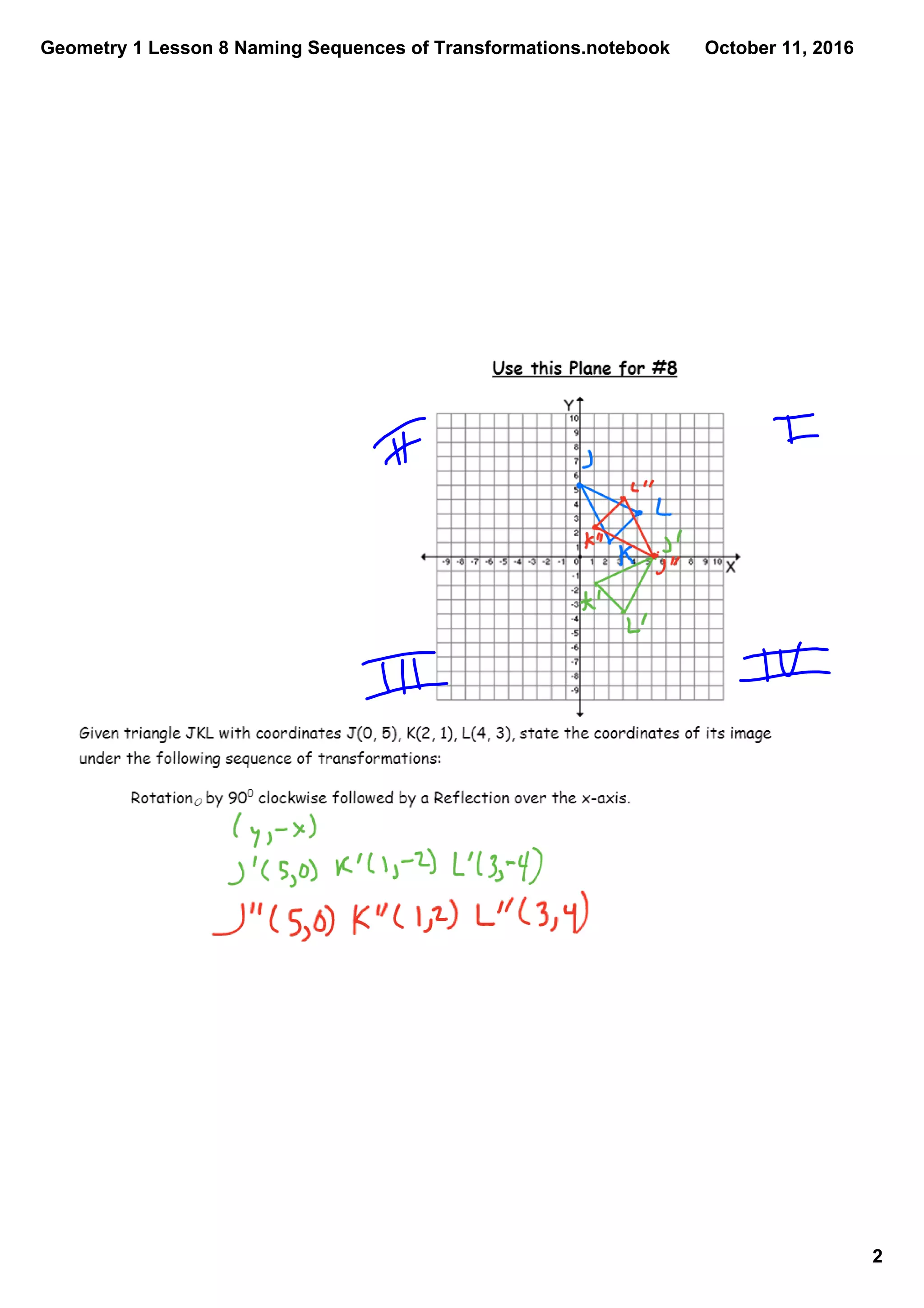 Geometry 1 lesson 8 naming sequences of transformations | PDF | Physics ...