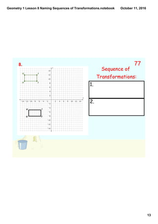 Geometry 1 lesson 8 naming sequences of transformations | PDF
