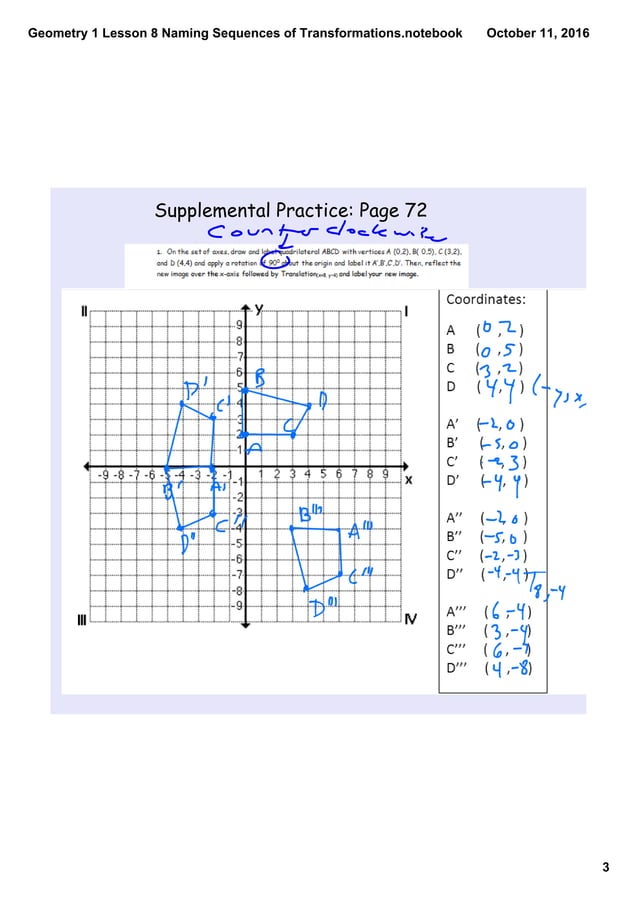 Geometry 1 lesson 8 naming sequences of transformations | PDF | Physics | Science