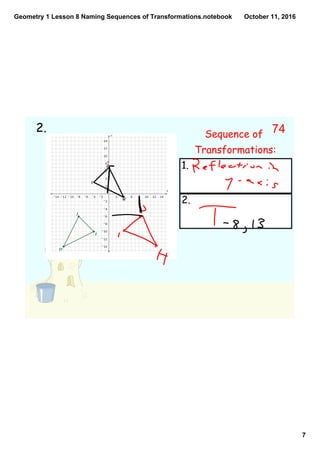 Geometry 1 lesson 8 naming sequences of transformations | PDF | Physics | Science