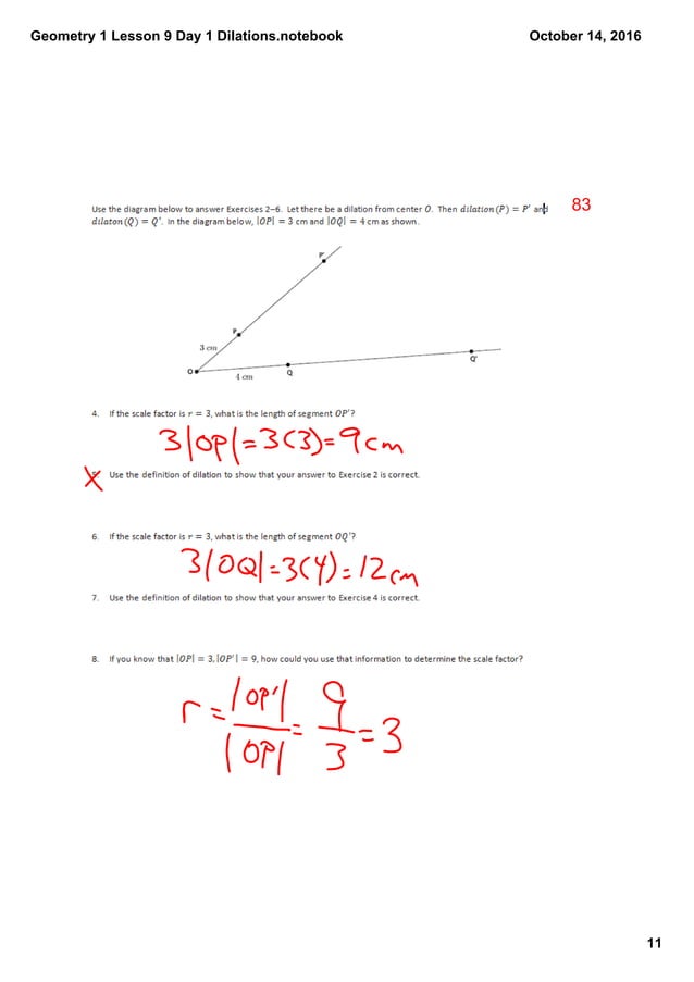 Geometry 1 lesson 9 day 1 dilations | PDF | Physics | Science