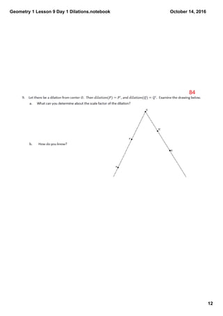 Geometry 1 lesson 9 day 1 dilations | PDF | Physics | Science