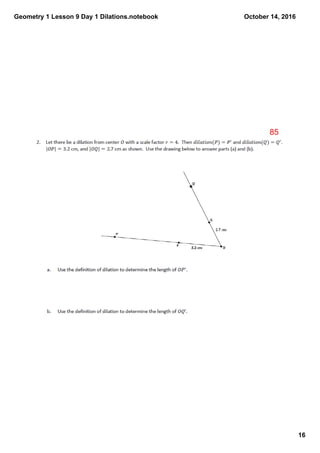 Geometry 1 lesson 9 day 1 dilations | PDF | Physics | Science
