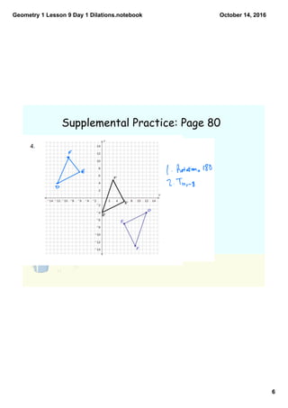 Geometry 1 lesson 9 day 1 dilations | PDF | Physics | Science