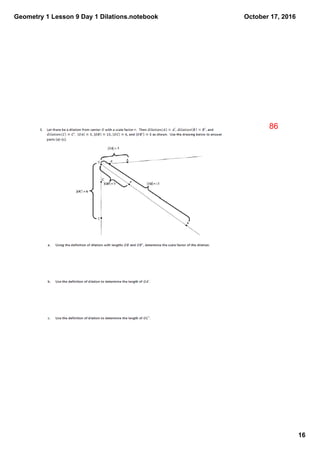 Geometry 1 lesson 9 day 1 dilations | PDF