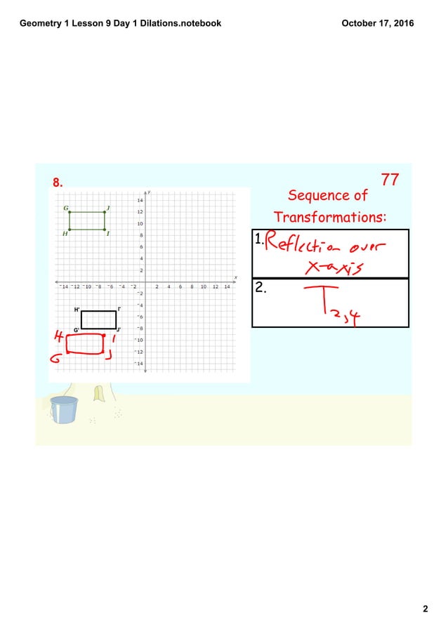 Geometry 1 lesson 9 day 1 dilations | PDF
