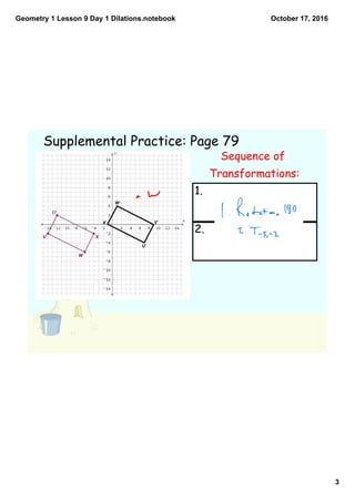 Geometry 1 lesson 9 day 1 dilations | PDF