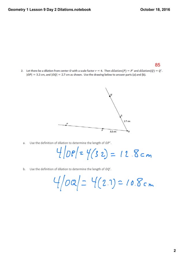 Geometry 1 lesson 9 day 2 dilations | PDF | Free Download