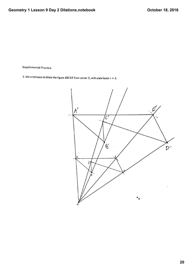 Geometry 1 lesson 9 day 2 dilations | PDF