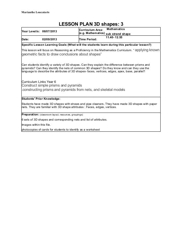 54 LESSON PLAN 3D SHAPES LessonPlan 54-lesson-plan-3d-shapes-lessonplan