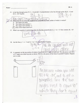 Geometry Chapter 3 Test Scores and Retake Test | PDF | Physics | Science