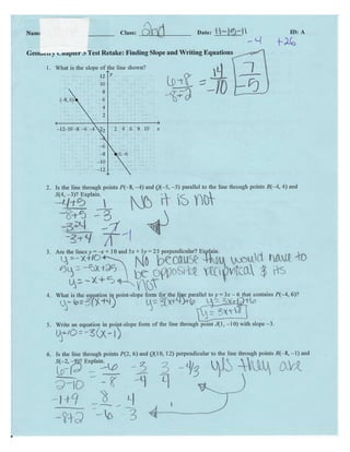 Geometry Chapter 3 Test Scores and Retake Test | PDF | Physics | Science