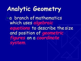 coordinate geometry basics | PPTX