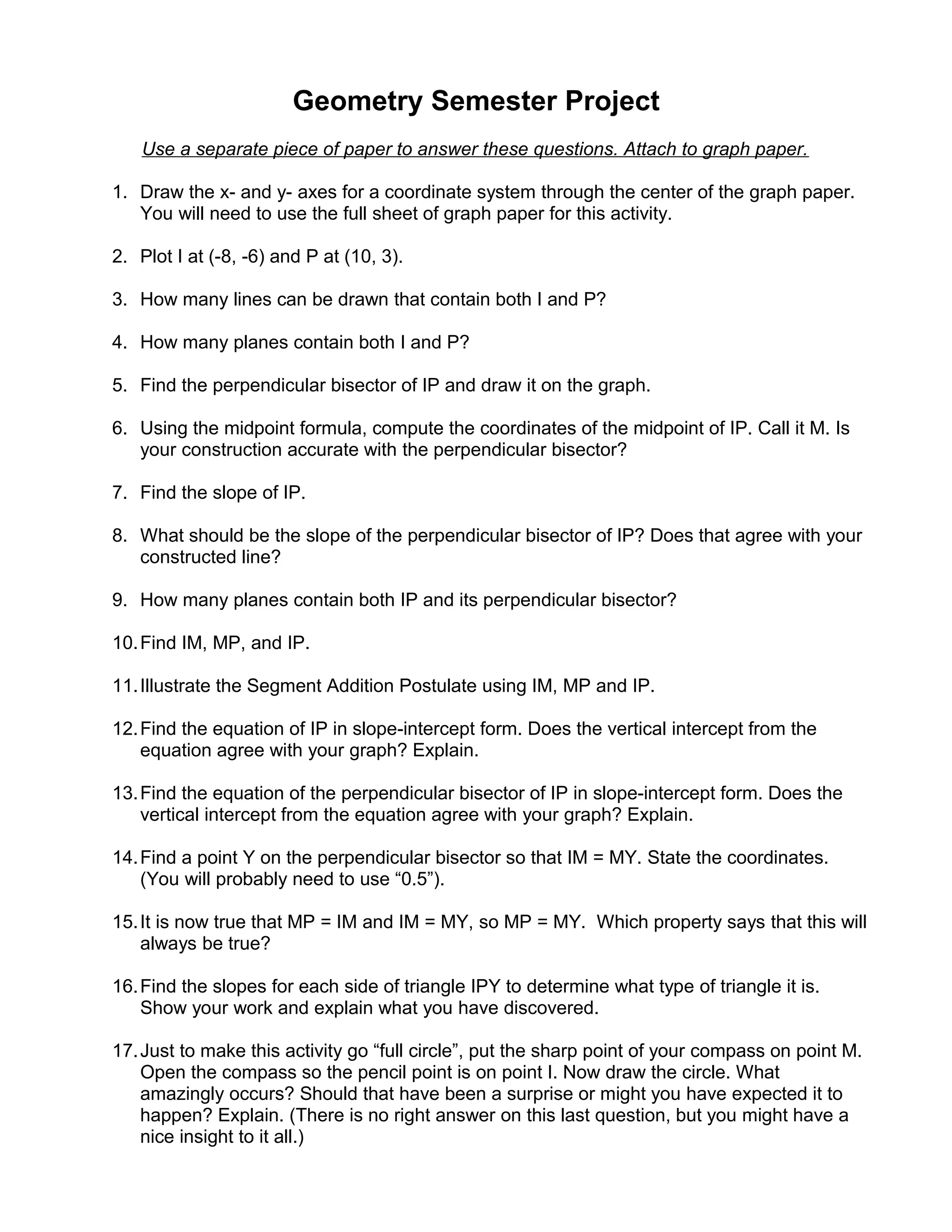 Geometry final project 1 | PDF