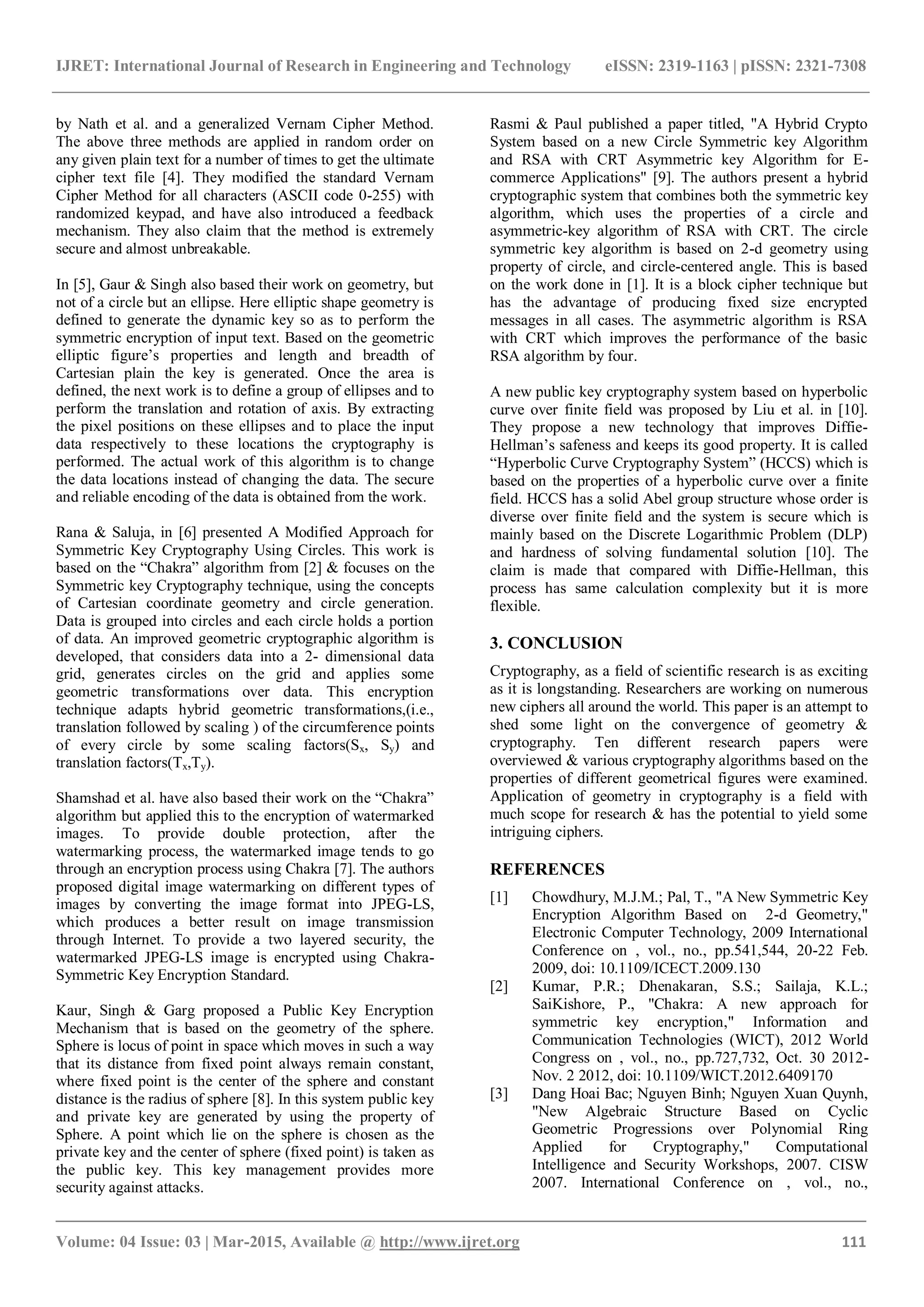 Geometry in cryptography a review | PDF