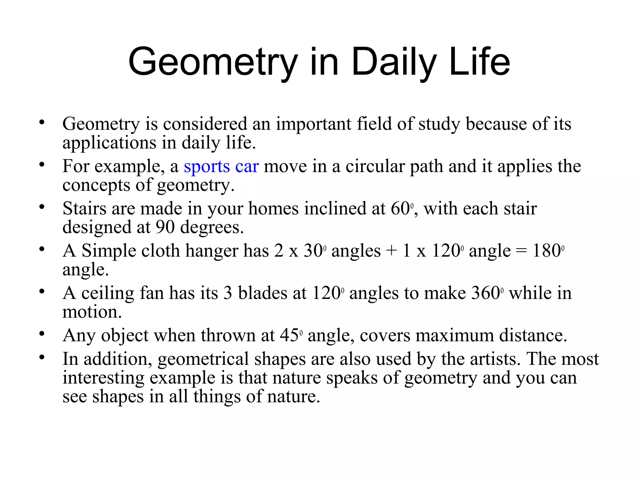 Geometry in daily life | PPT | Geography | Science