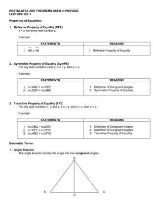 Geometry lecture no. 1 2nd gp | PDF | Physics | Science