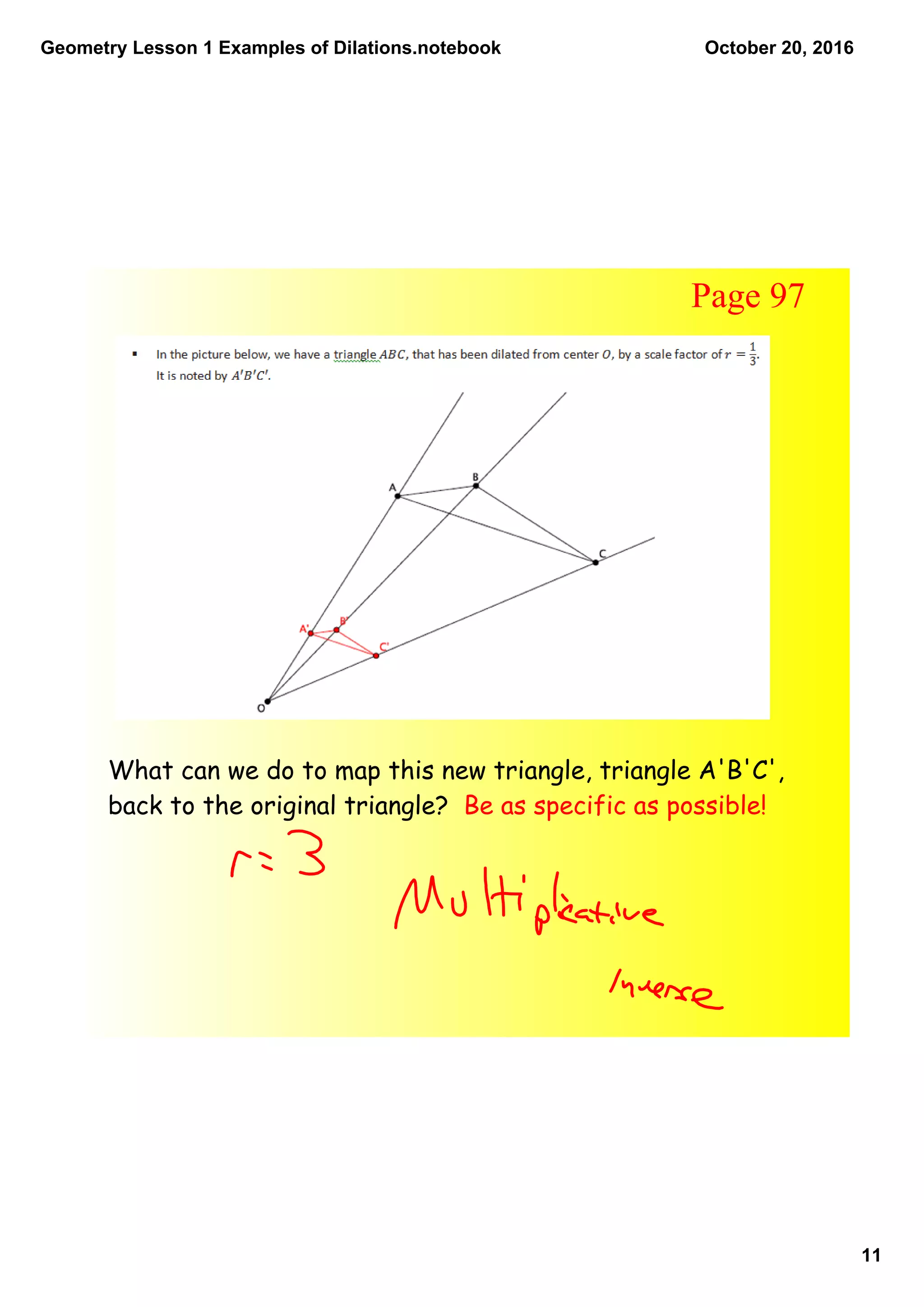Geometry lesson 10 examples of dilations | PDF