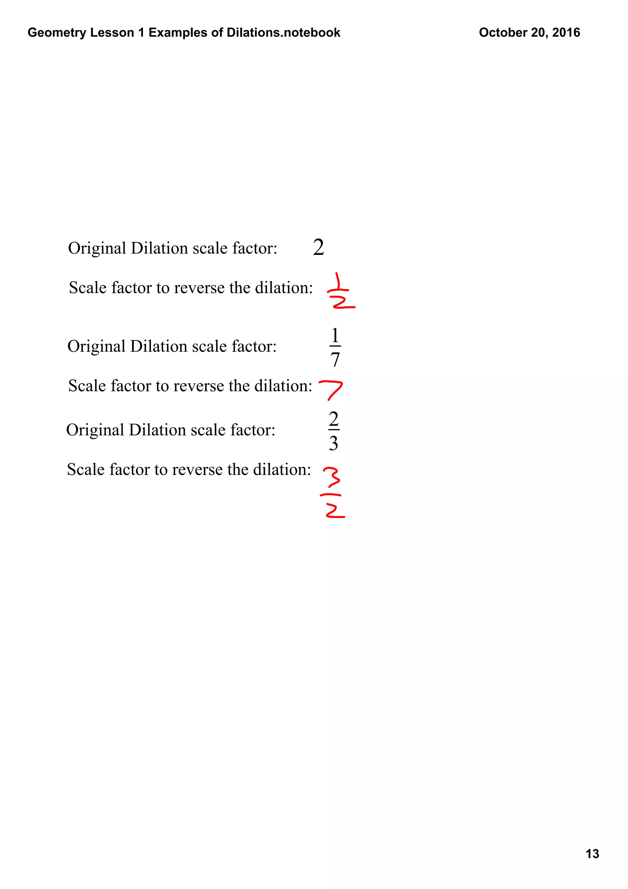 Geometry lesson 10 examples of dilations | PDF