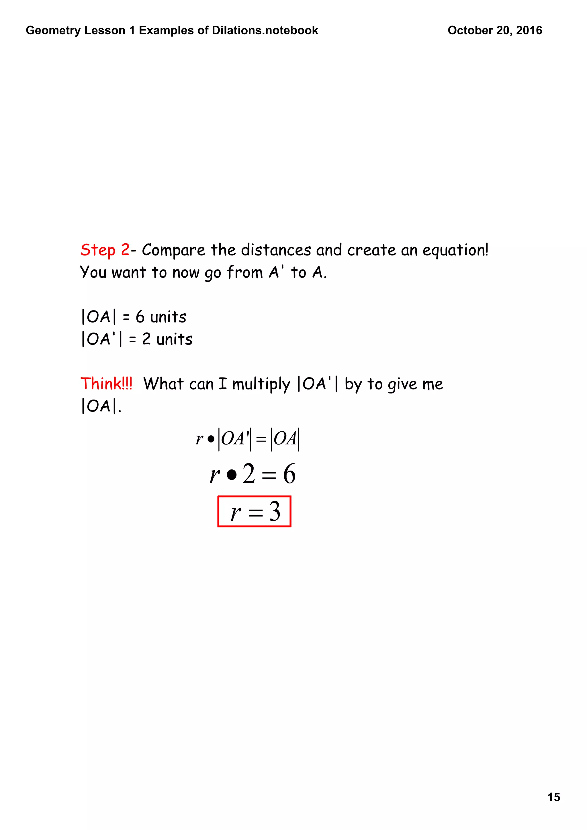 Geometry lesson 10 examples of dilations | PDF