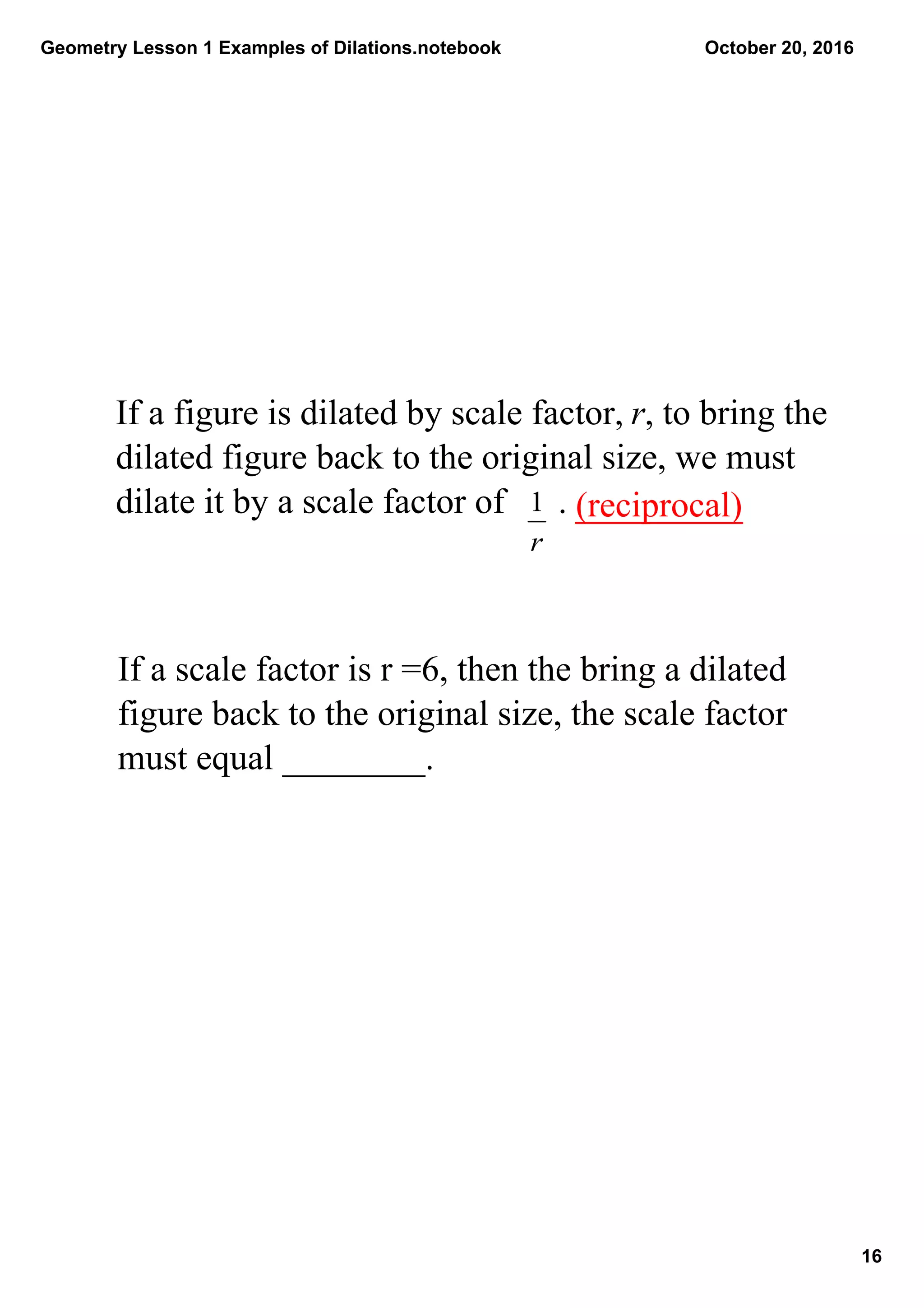 Geometry lesson 10 examples of dilations | PDF