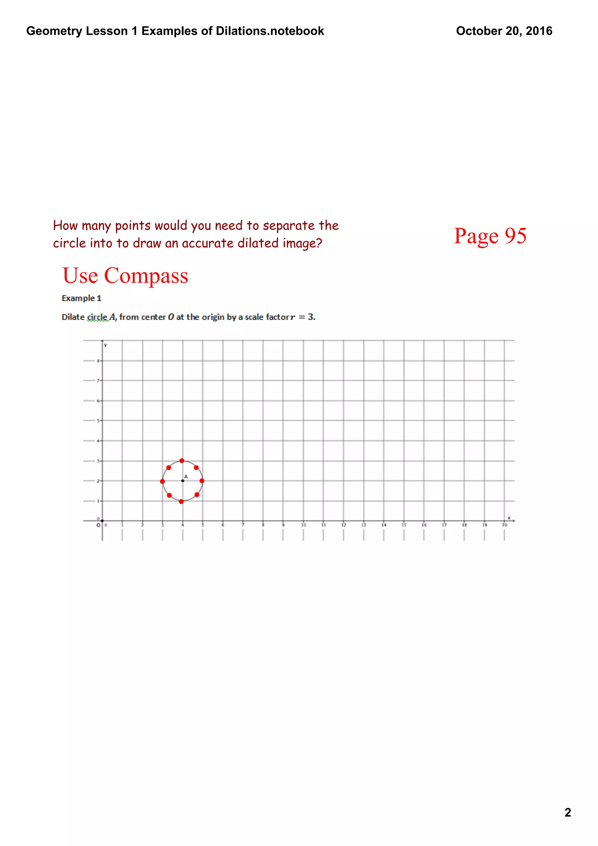Geometry lesson 10 examples of dilations | PDF
