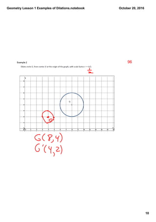 Geometry lesson 10 examples of dilations | PDF