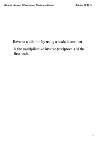 Geometry lesson 10 examples of dilations | PDF