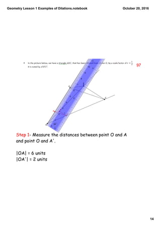 Geometry lesson 10 examples of dilations | PDF
