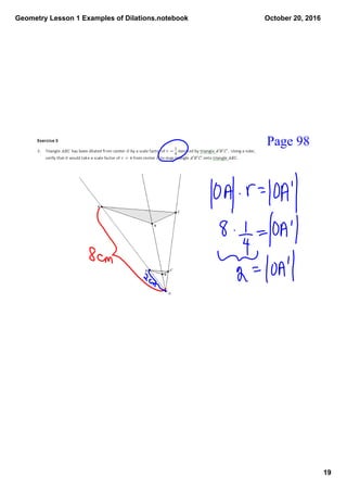Geometry lesson 10 examples of dilations | PDF