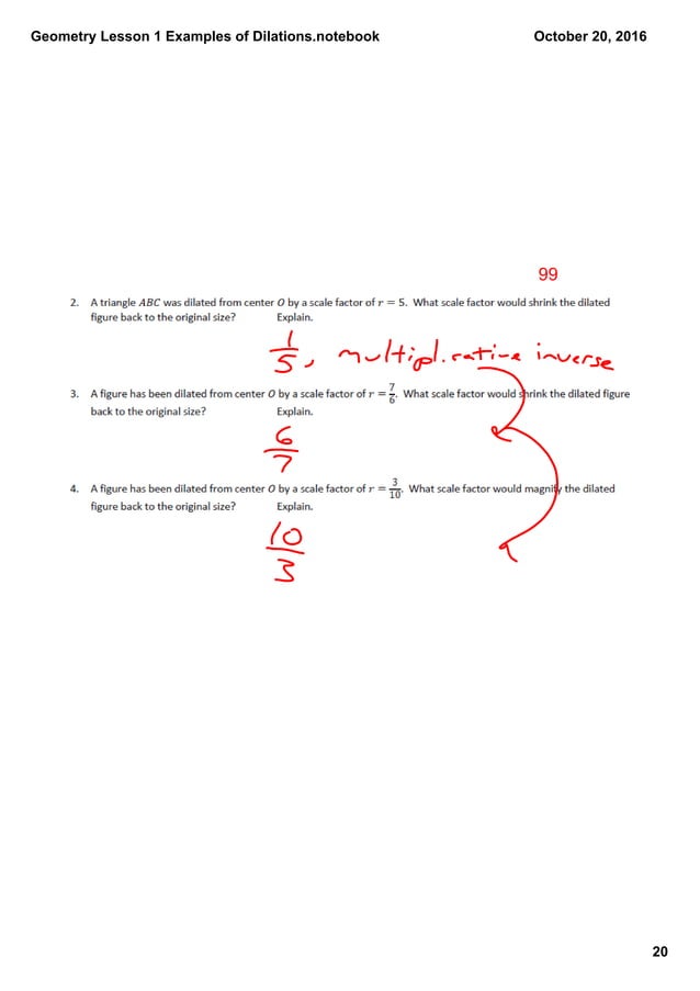 Geometry lesson 10 examples of dilations | PDF