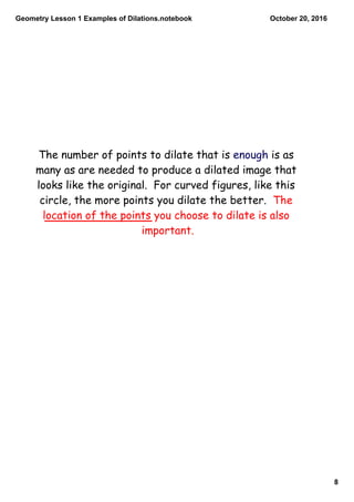 Geometry lesson 10 examples of dilations | PDF