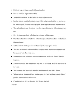 Geometry lesson plan | DOC