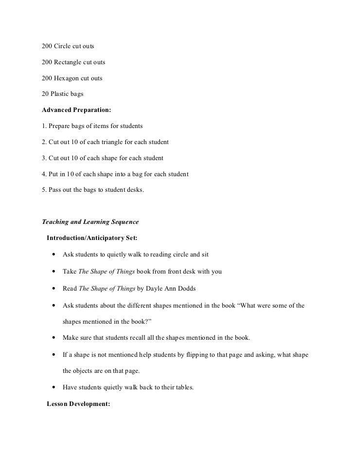 Geometry lesson plan