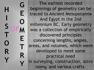 Geometry maths | PPT | Geography | Science