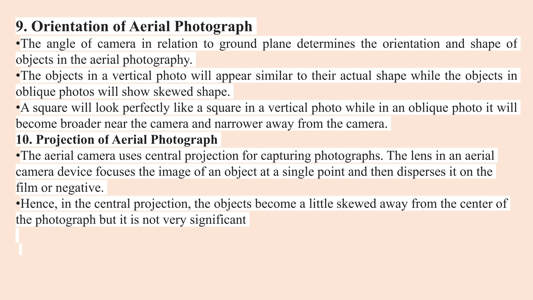 Geometry and Projection of Aerial Photograph | PPTX