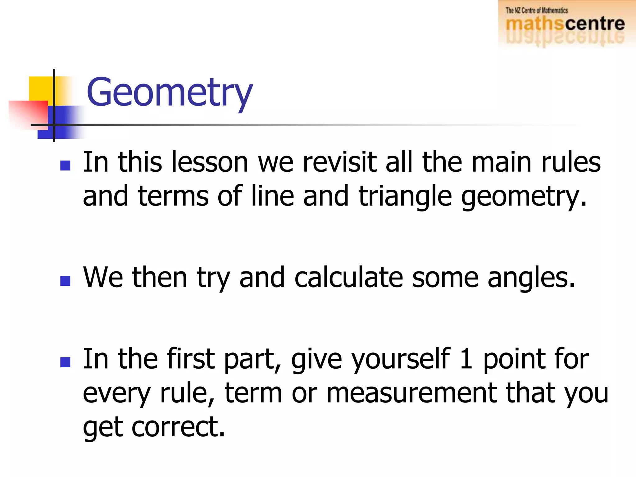 Geometry Review Lesson | PPT