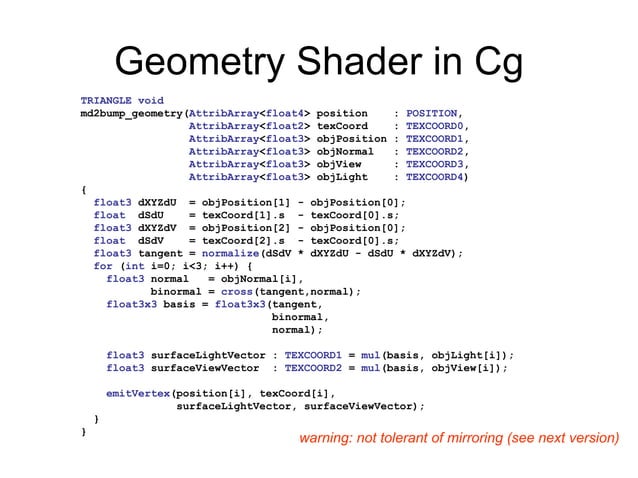 Geometry Shader-based Bump Mapping Setup | PPT