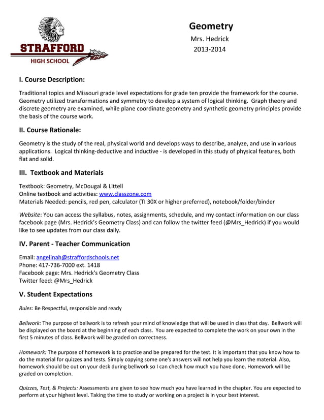 Geometry syllabus | PDF