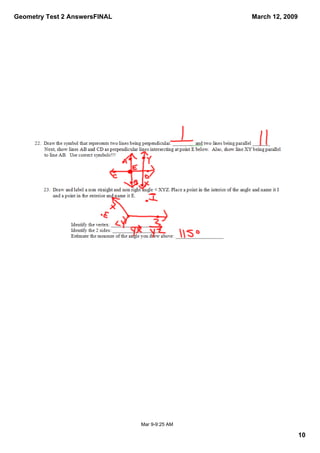 Geometry Test 2 Answers Final | PDF